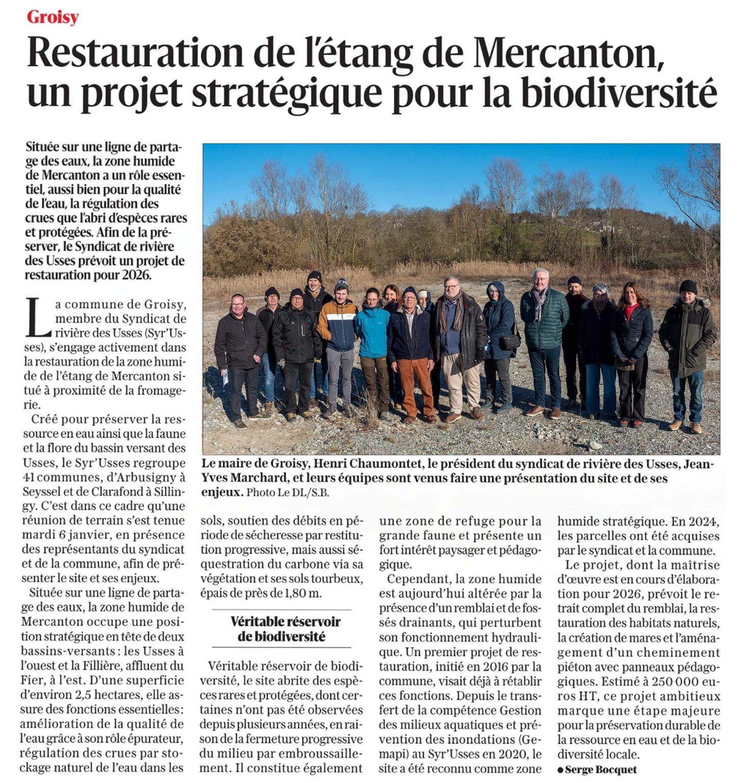 Restauration de l'étang de Mercanton - Smecru